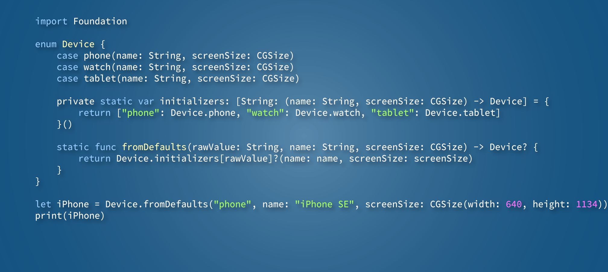 Raw Value Initializers For Enums With Associated Types